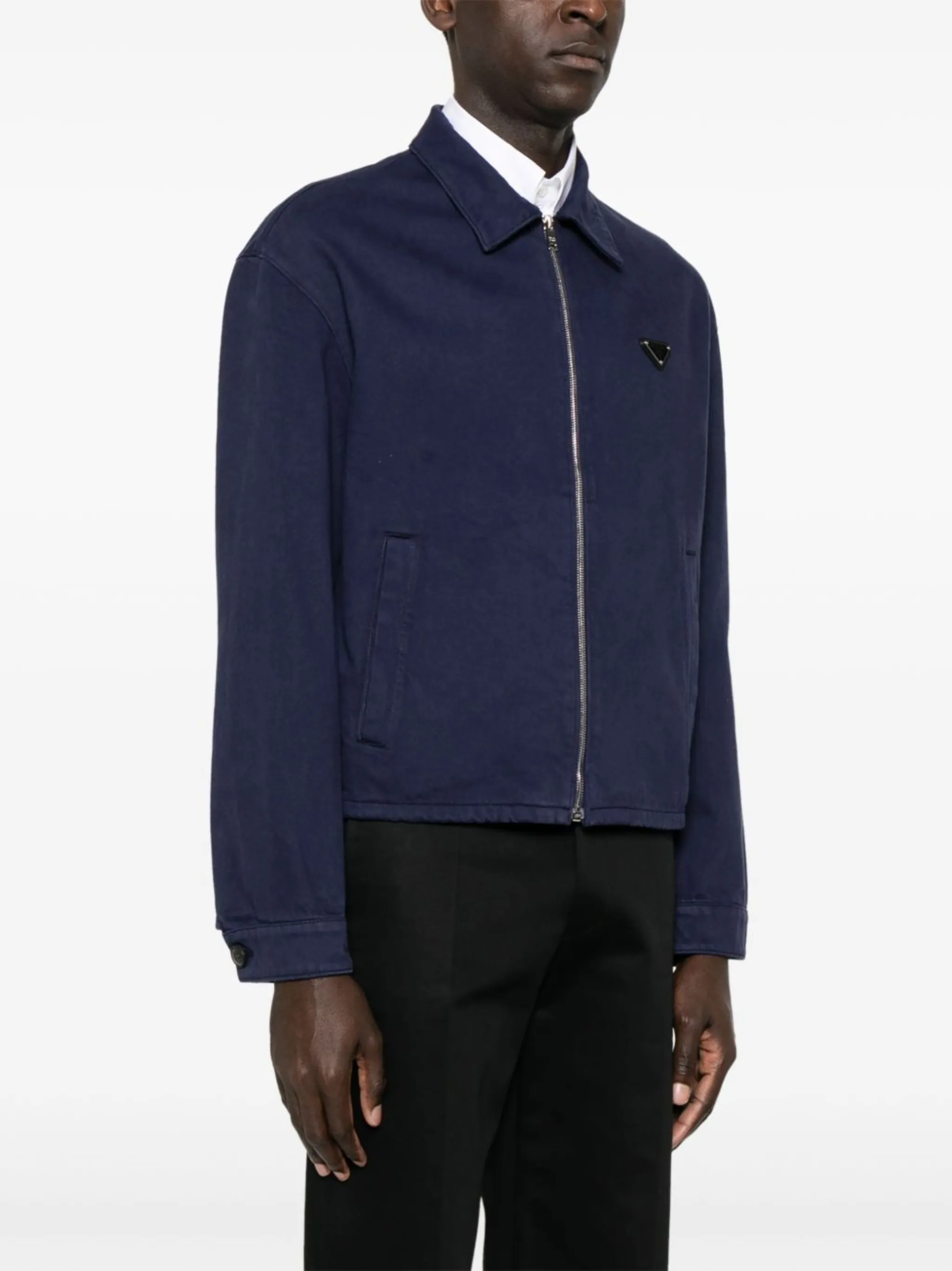 Prada triangle-logo jacket | Eraldo.com US