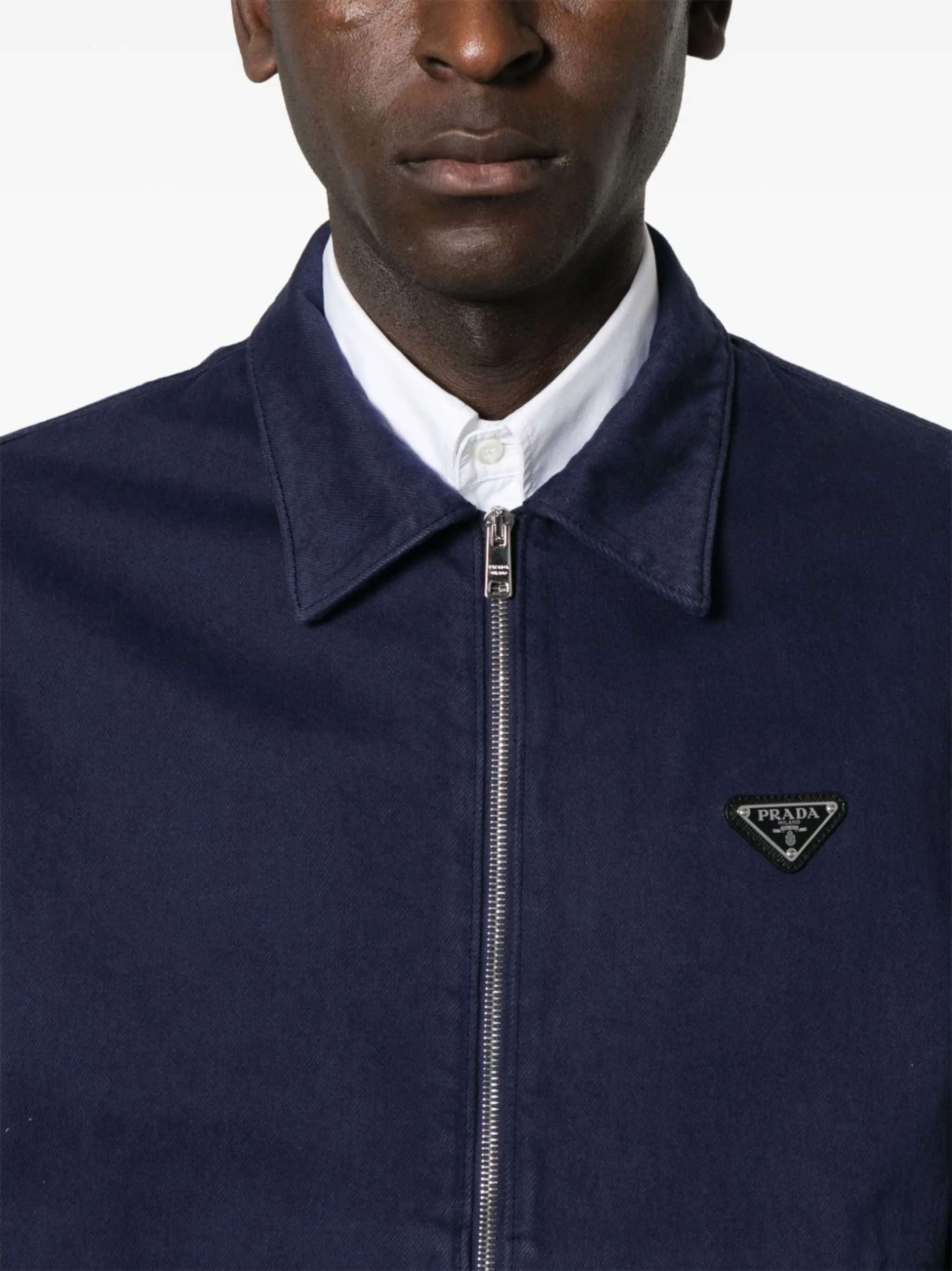Prada triangle-logo jacket | Eraldo.com US