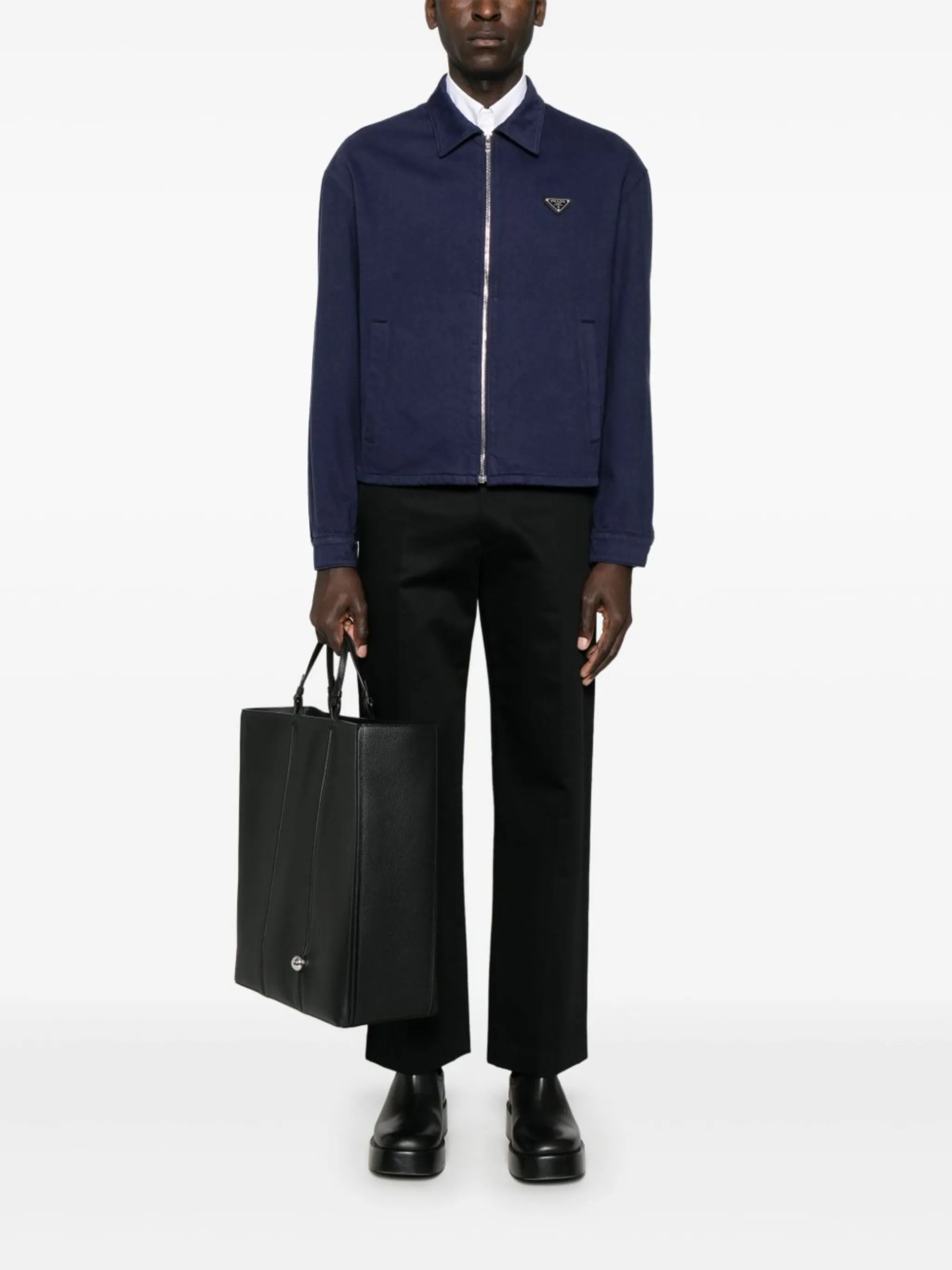 Prada triangle-logo jacket | Eraldo.com US