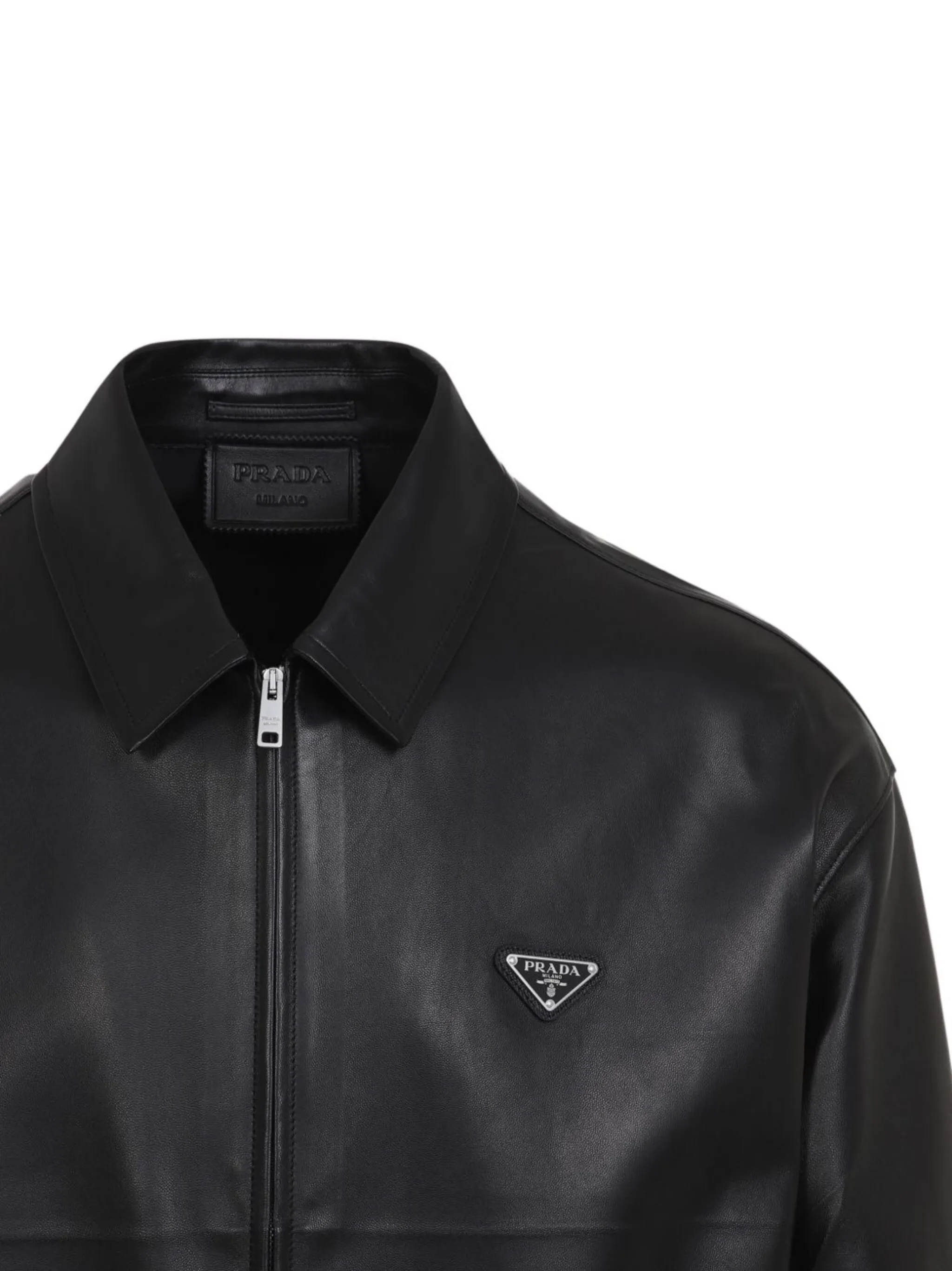 Prada triangle-logo leather jacket | Eraldo.com US Prada triangle-logo leather jacket | Eraldo.com US