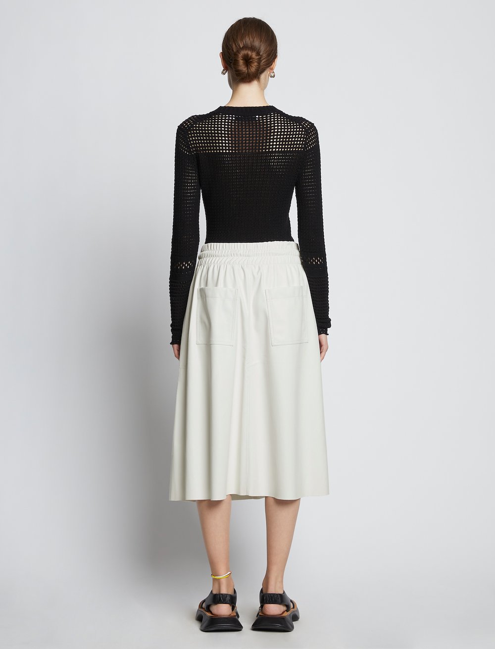 Faux Leather Skirt in white | Proenza Schouler