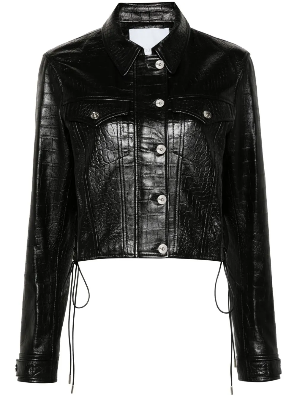 Rabanne crocodile-embossed leather jacket | Eraldo.com UK
