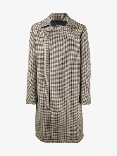 Raf Simons houndstooth buckle collar coat | Browns
