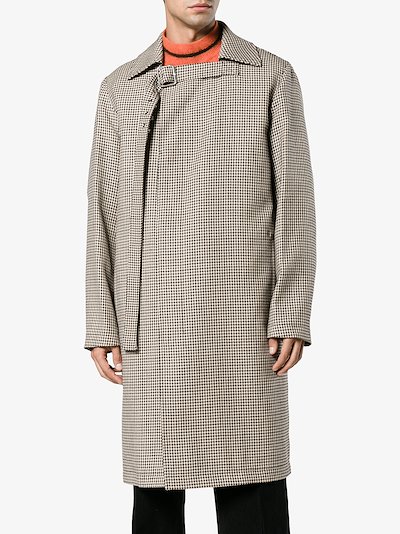 Raf Simons houndstooth buckle collar coat | Browns
