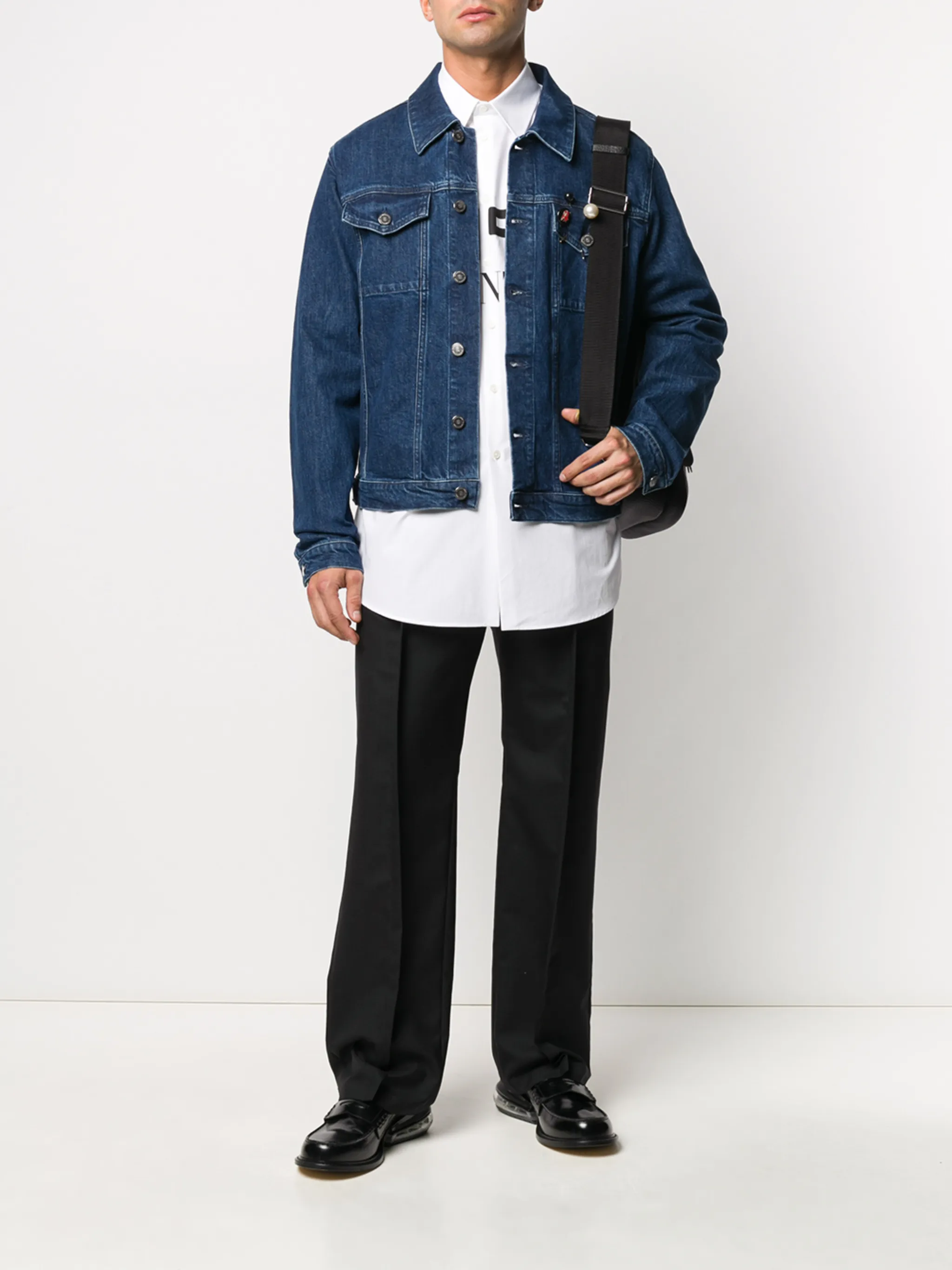 Raf Simons pin badge denim jacket | Eraldo.com US