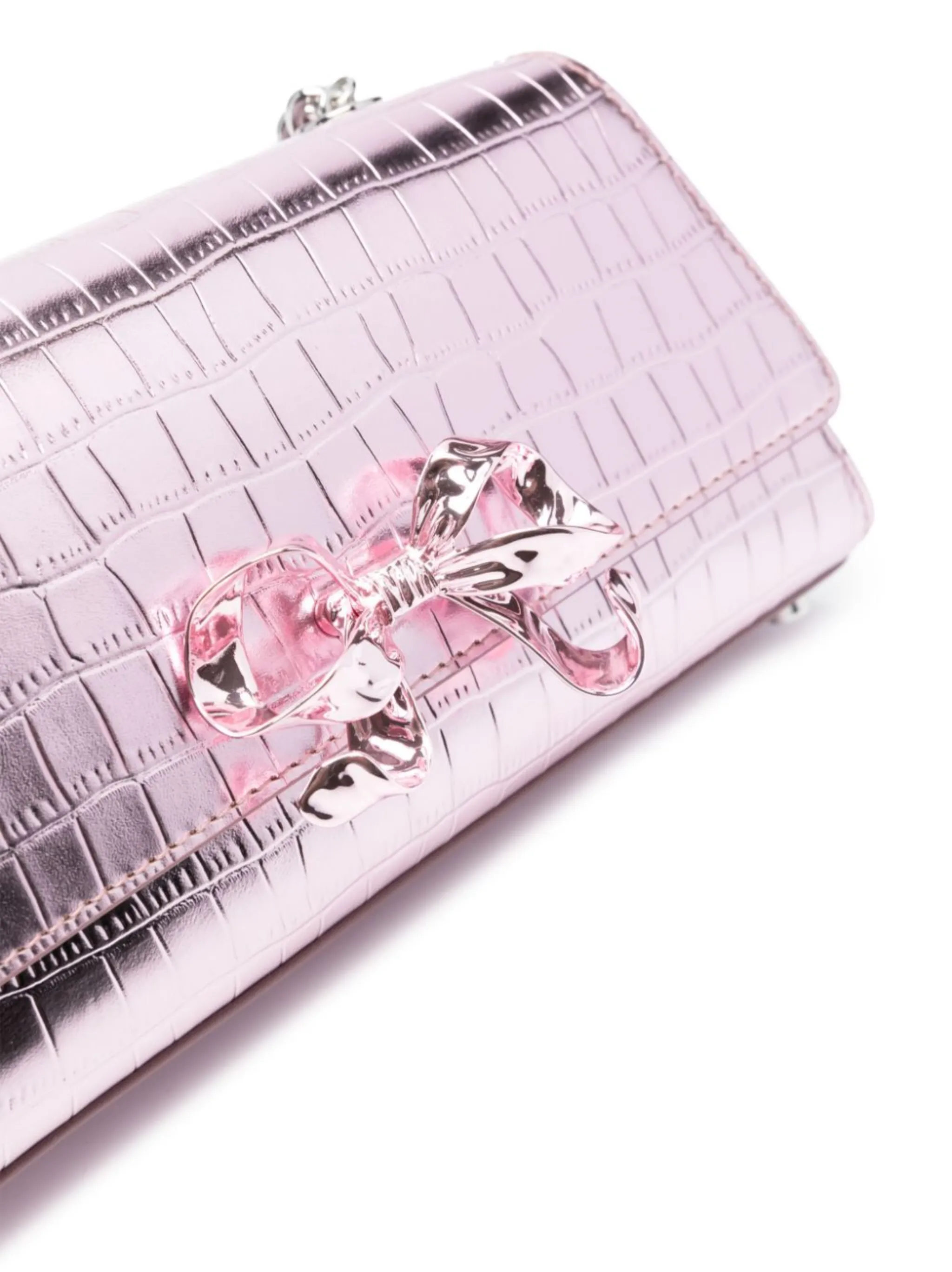 Self-Portrait The Bow metallic mini bag | Eraldo.com US