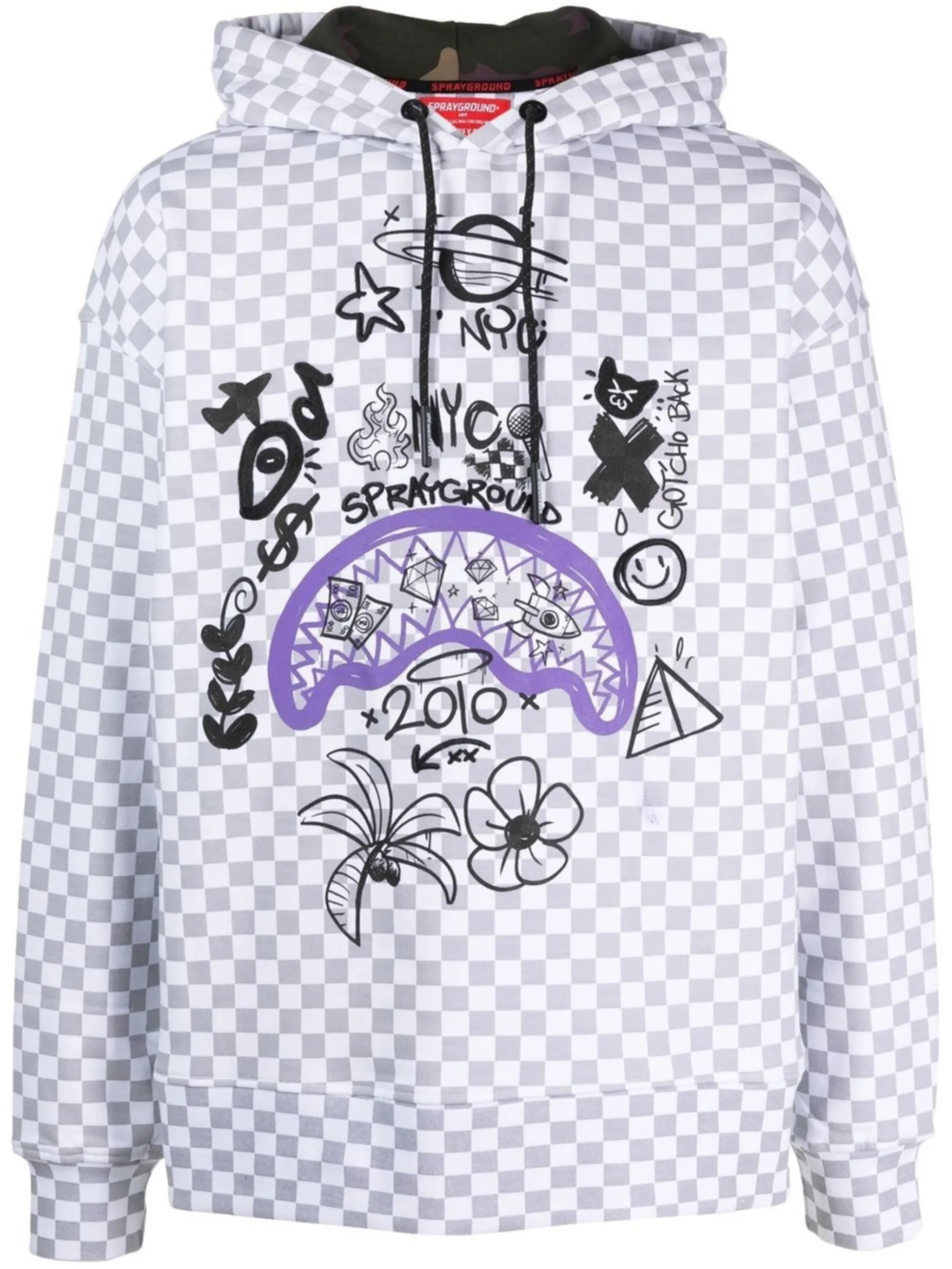 Sprayground graphic-print check pullover hoodie | Eraldo.com US