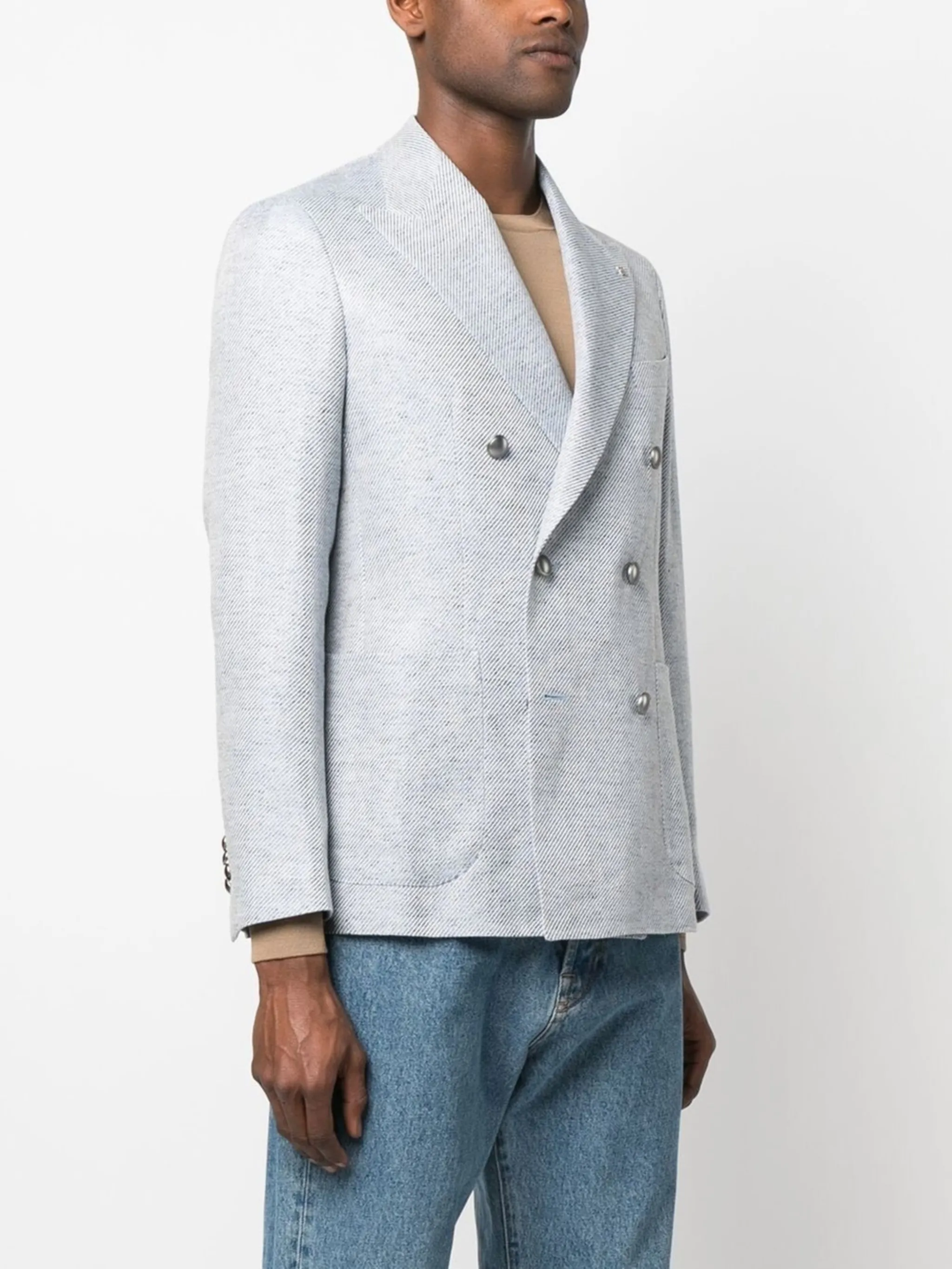Tagliatore linen double-breasted blazer | Eraldo.com KR