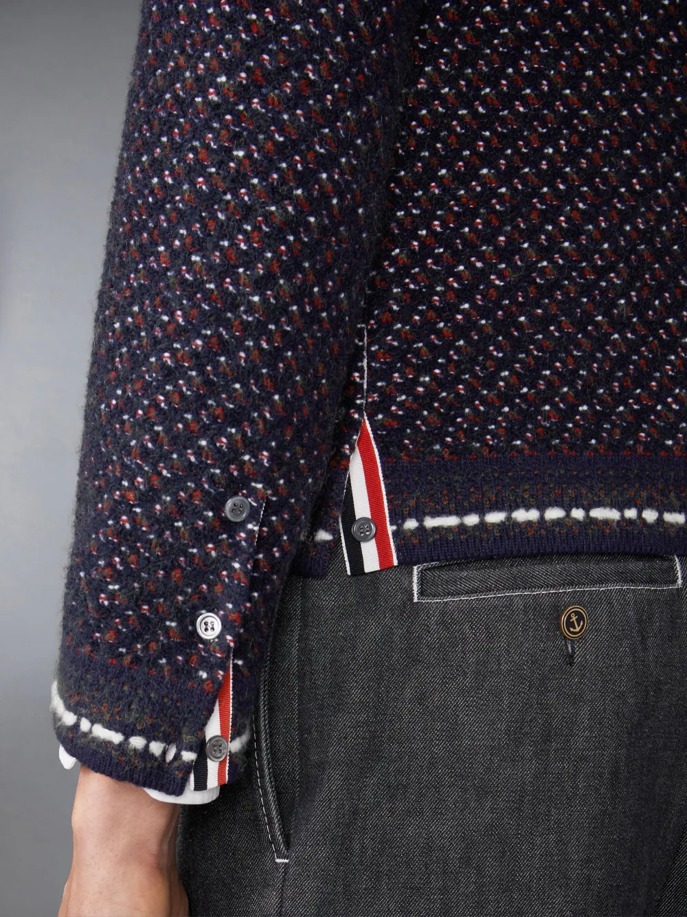 Merino Wool Boucle and Mohair All Over Tweed Jacquard Merino Wool Boucle and Mohair All Over Tweed Jacquard