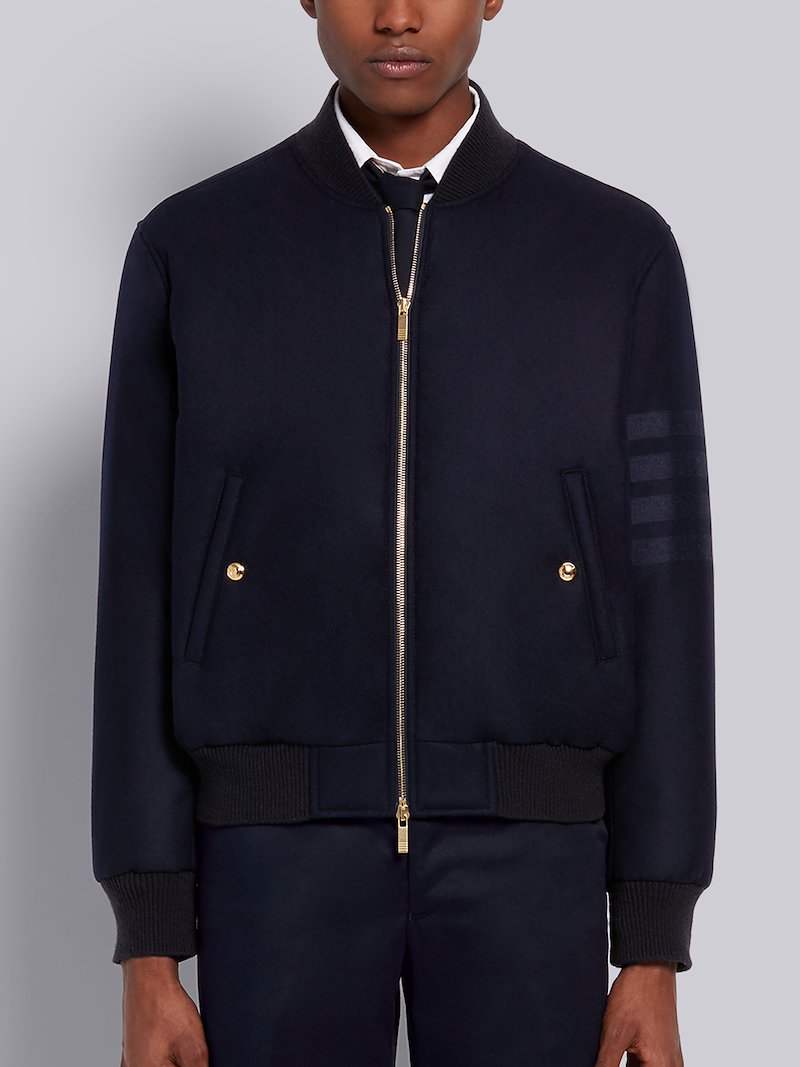 Wool flannel blouson jacket