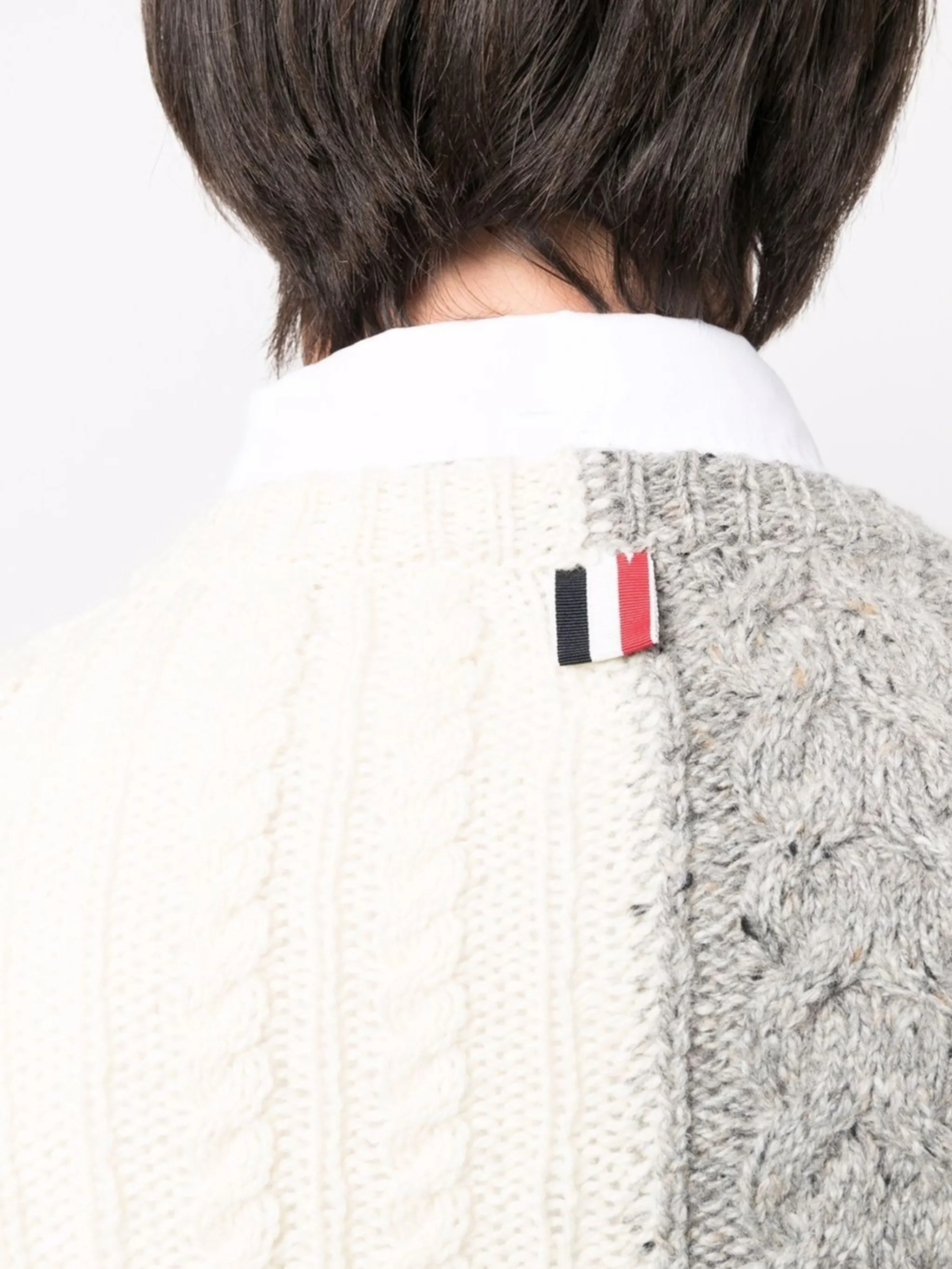 Thom Browne two-tone cable-knit jumper | Eraldo.com KM Thom Browne two-tone cable-knit jumper | Eraldo.com KM