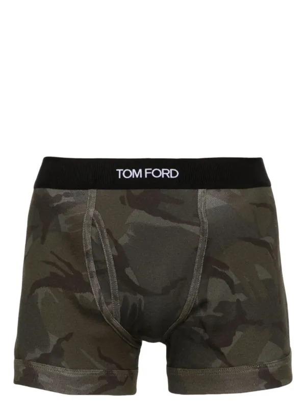 Patterned Stretch Cotton Boxers Tom Ford Us