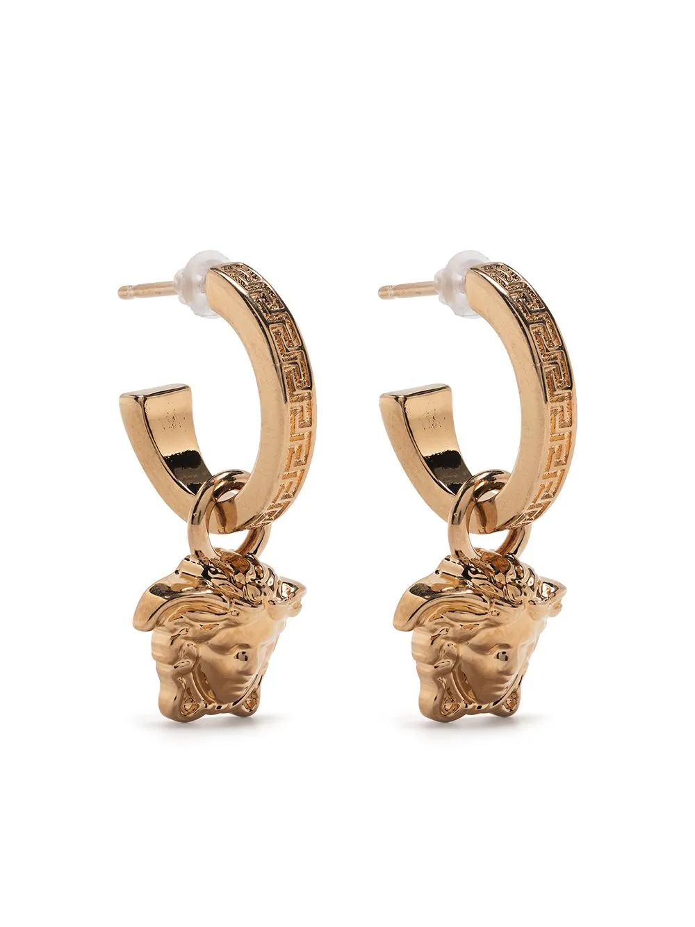 Versace La Medusa Greca Drop Earrings Gold