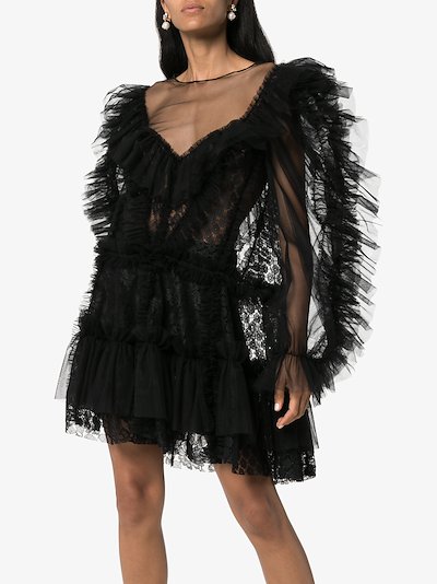 Viktor And Rolf Ruffled Tulle Mini Dress Browns