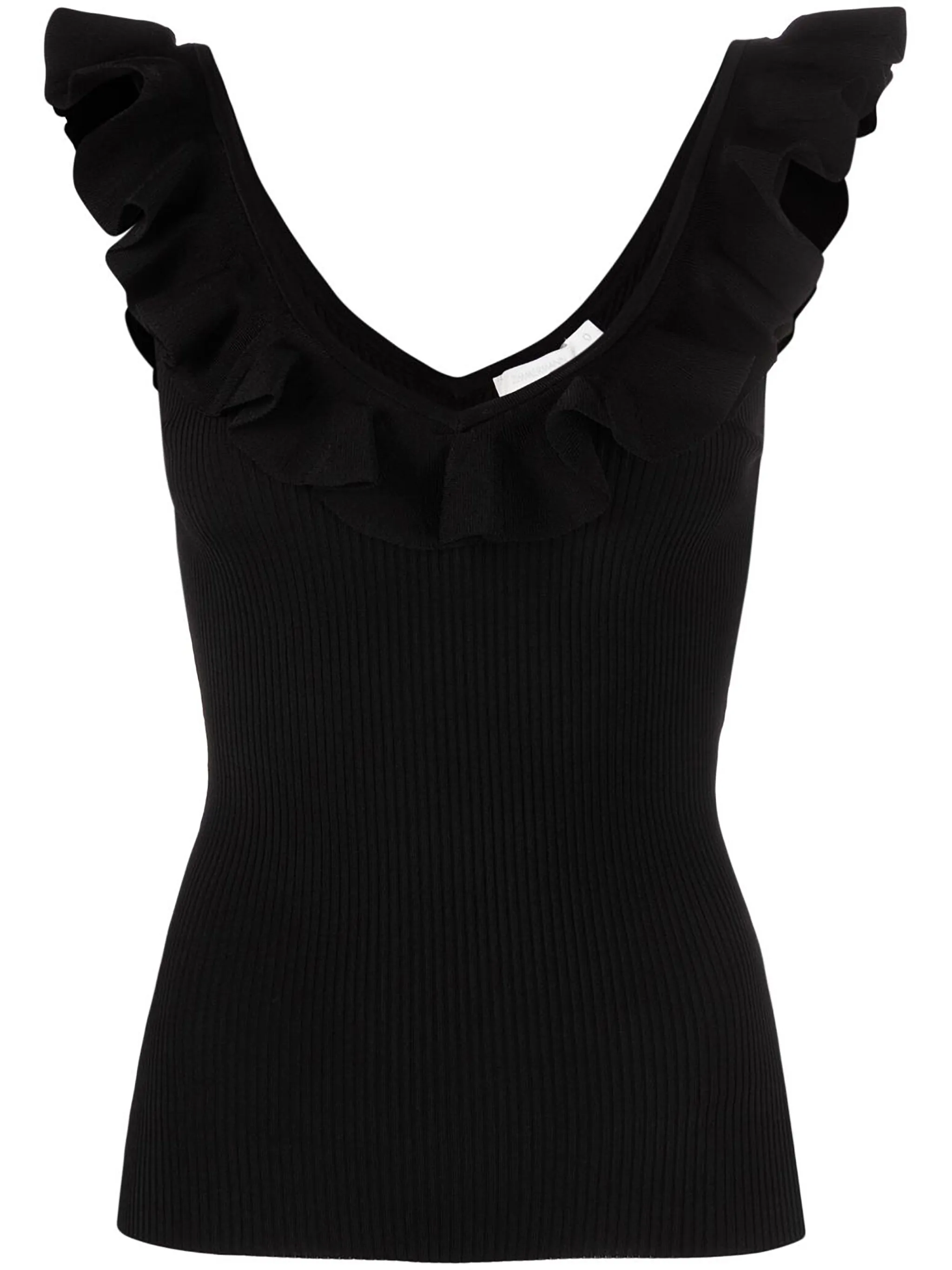 ZIMMERMANN Devi ruffled ribbed-knit top | Eraldo.com FR